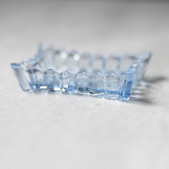 Unmarked | Dining | Vintage Light Blue Glass Salt Cellar Diamond ...